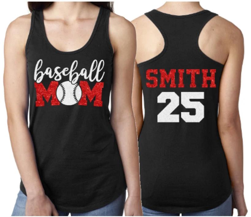 Glitter Baseball Mom Tank Top | Baseball Tanks | Baseball Tank Top | C ...