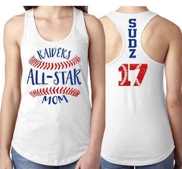 Glitter All-star Baseball Tank Top | Custom AllStar Tank | Customize C ...